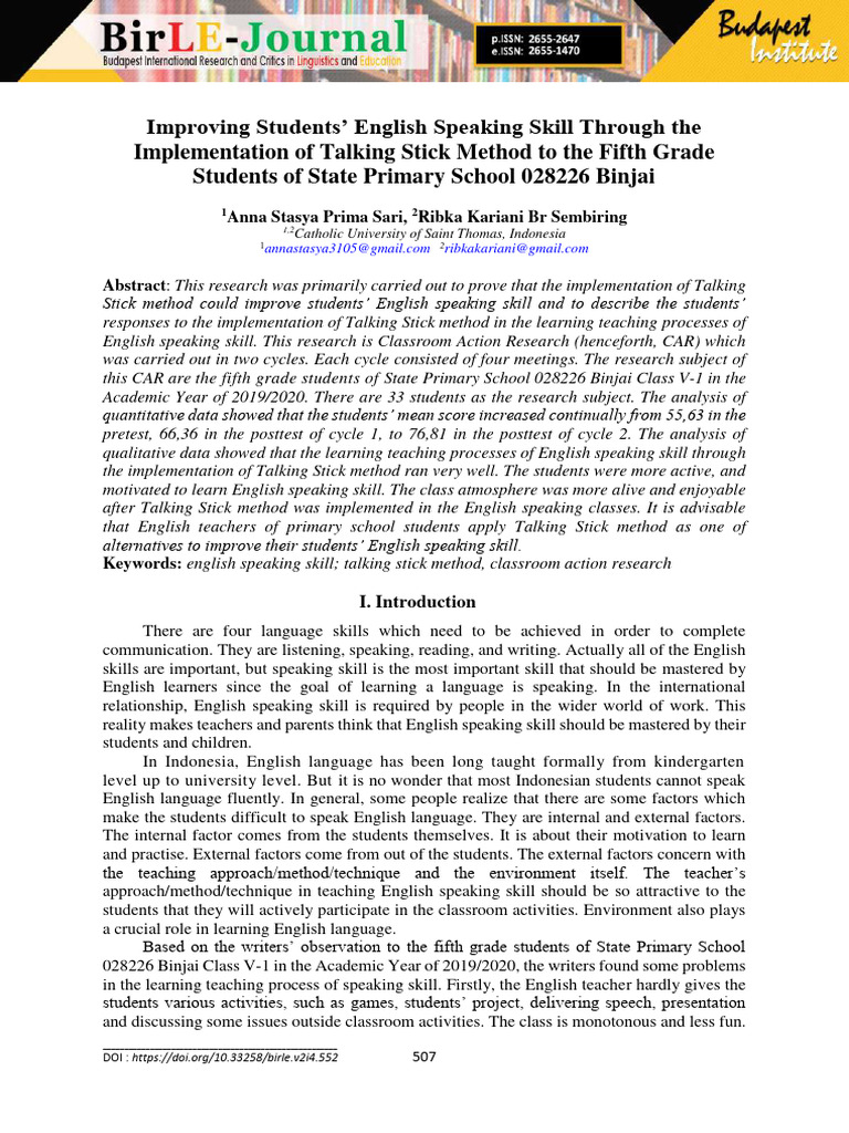 Improving Students English Speaking Skill Through | PDF | Vocabulary ...