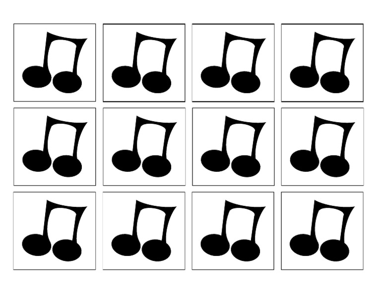 Medium Music Notes Royal Icing Transfer and Template Thebearfootbaker | PDF