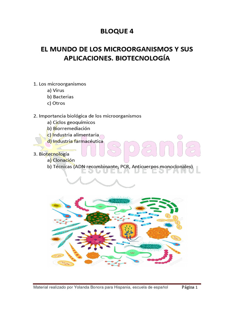 Hsipania BLOQUE 4 | PDF | Virus | Las bacterias
