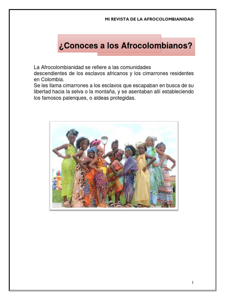Los Afrocolombianos | PDF | Viajes
