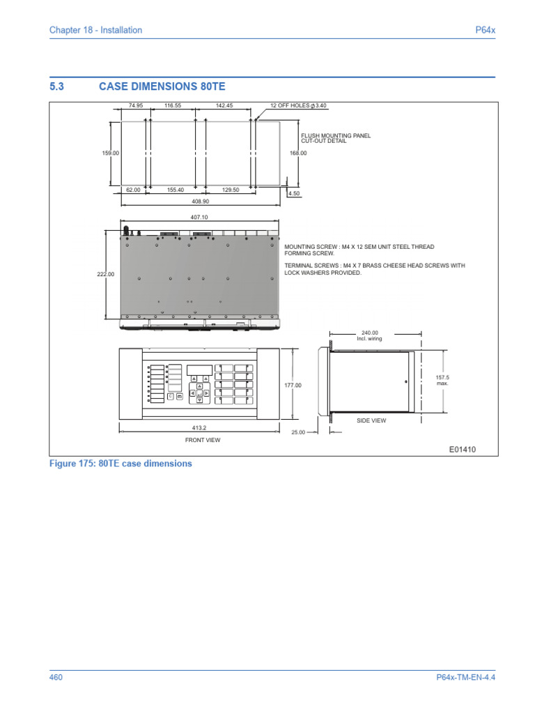 5.3 Case Dimensions 80te: Chapter 18 - Installation P64x | PDF