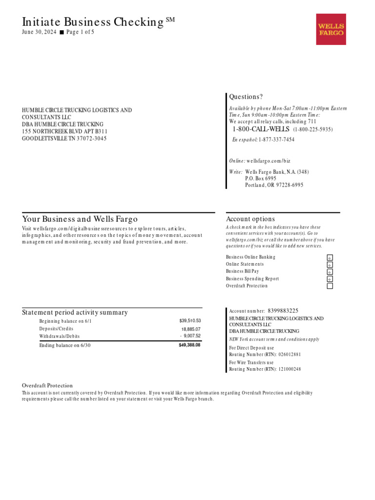 June Wells | PDF | Fee | Overdraft