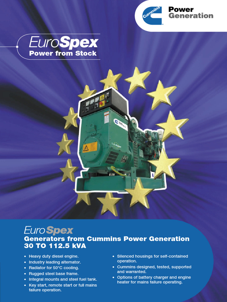 Cummins Gen Set Brochure | PDF | Mains Electricity | Switch