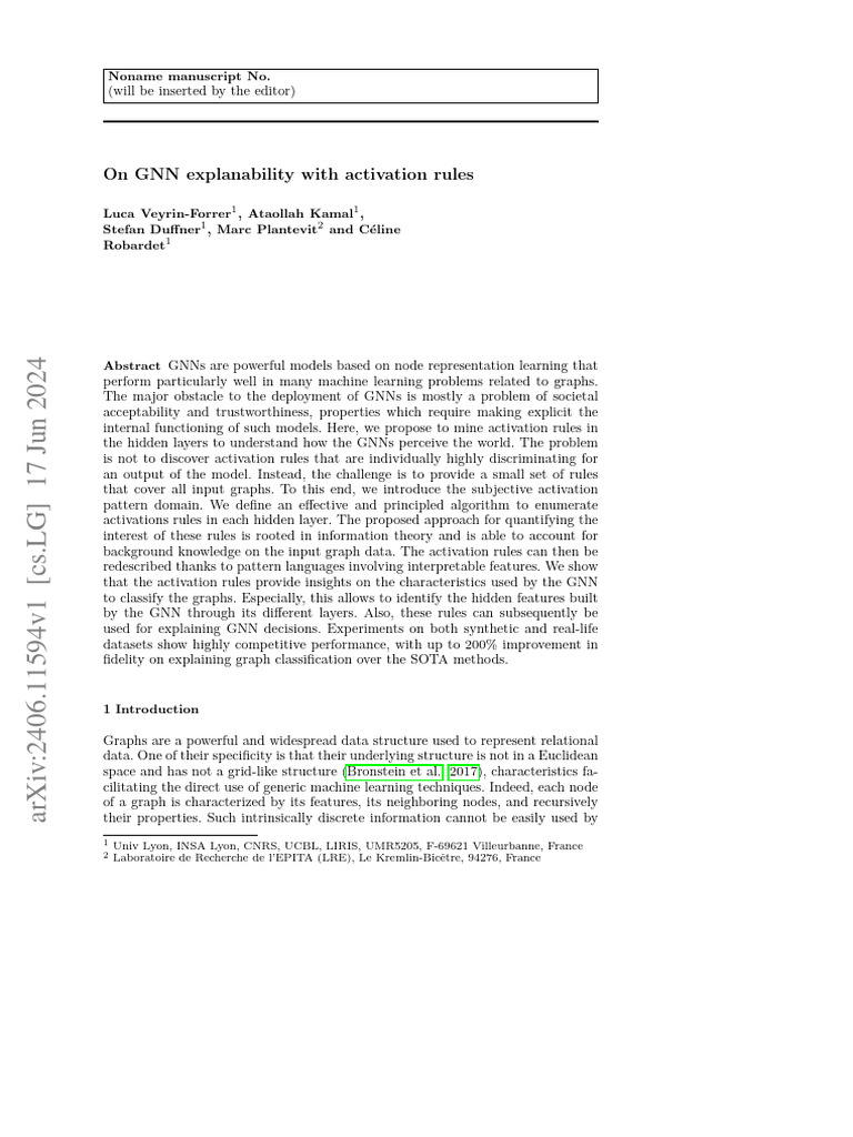 GNN Explainability via Activation Rules | PDF | Theoretical Computer ...