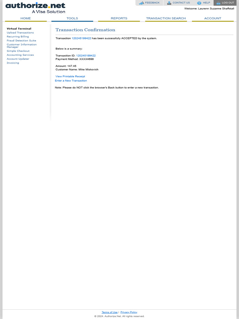 Transaction Summary for Mike Miskovich | PDF