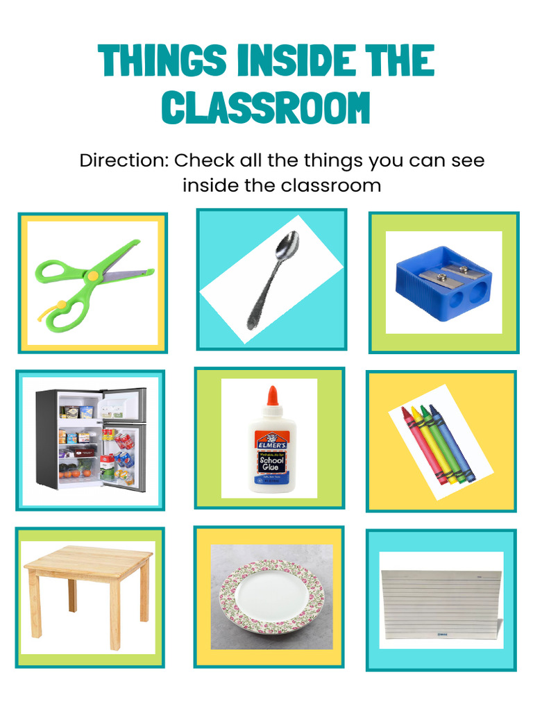 Classroom Items Identification Activity | PDF | Career & Growth | Self ...