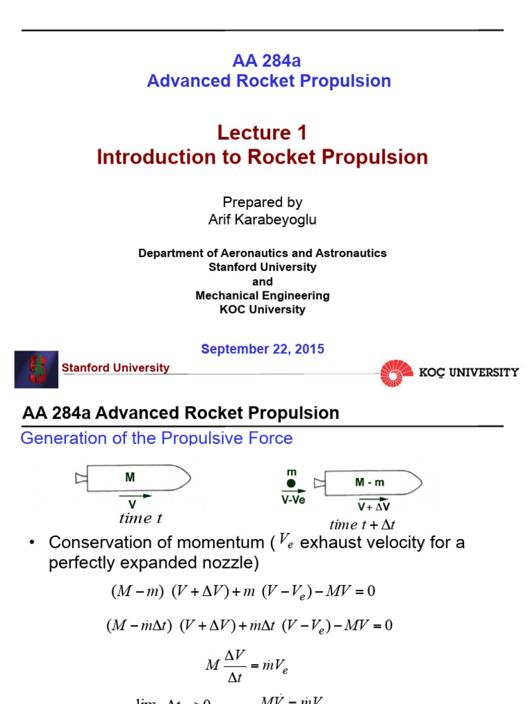 Arif Lecture 1 | PDF | Rocket | Spacecraft Propulsion