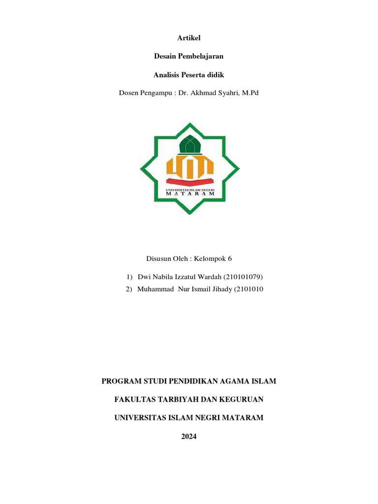 Desain Pembelajaran KLMPK 6 | PDF