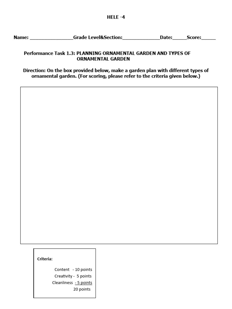 Ornamental Garden Planning Task | PDF | Career & Growth