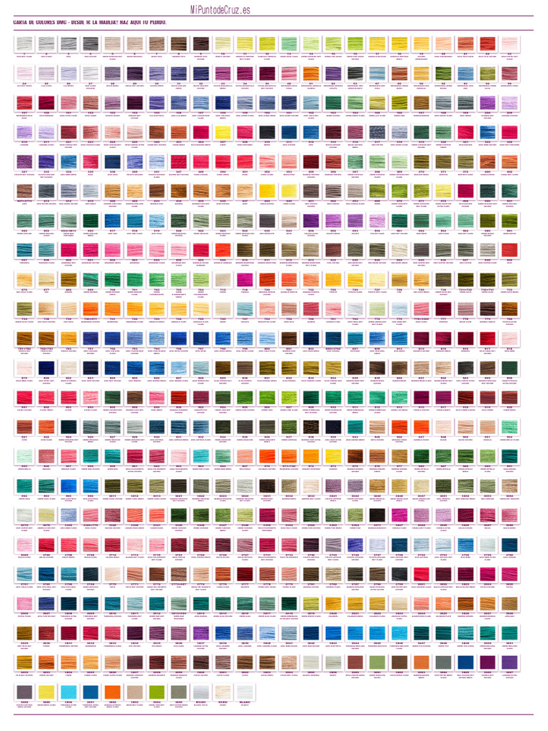 Carta de Colores DMC Actualizada | PDF | Arco iris | Hojas de estilo en ...