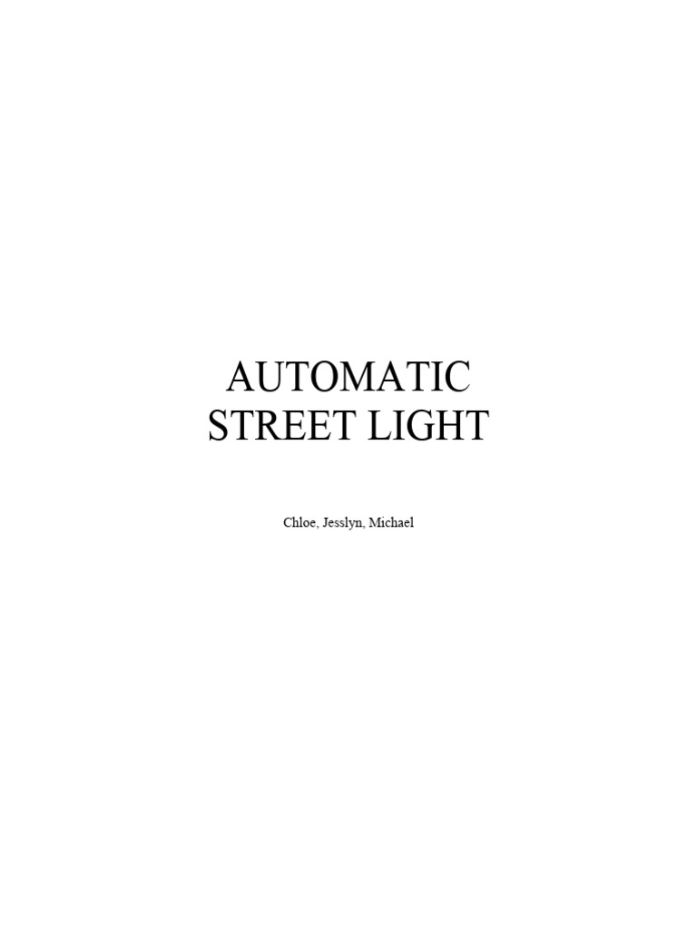 Automatic Street Lights - Science | PDF | Street Light | Lighting