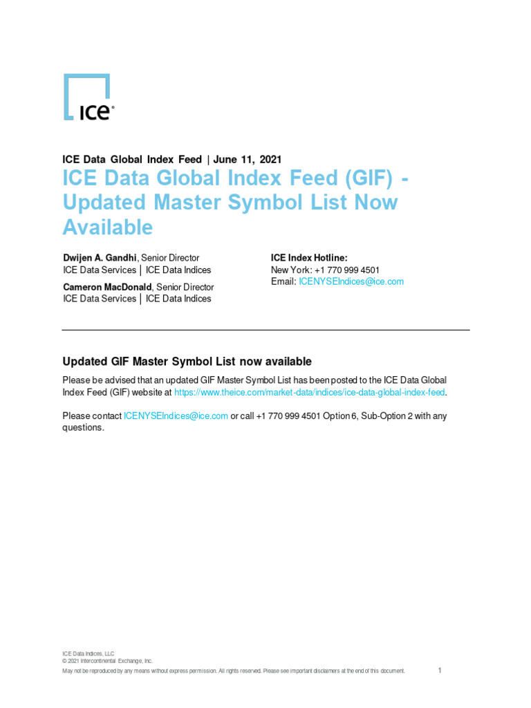 Updated Global Index Feed Notice | PDF | Business | Private Sector