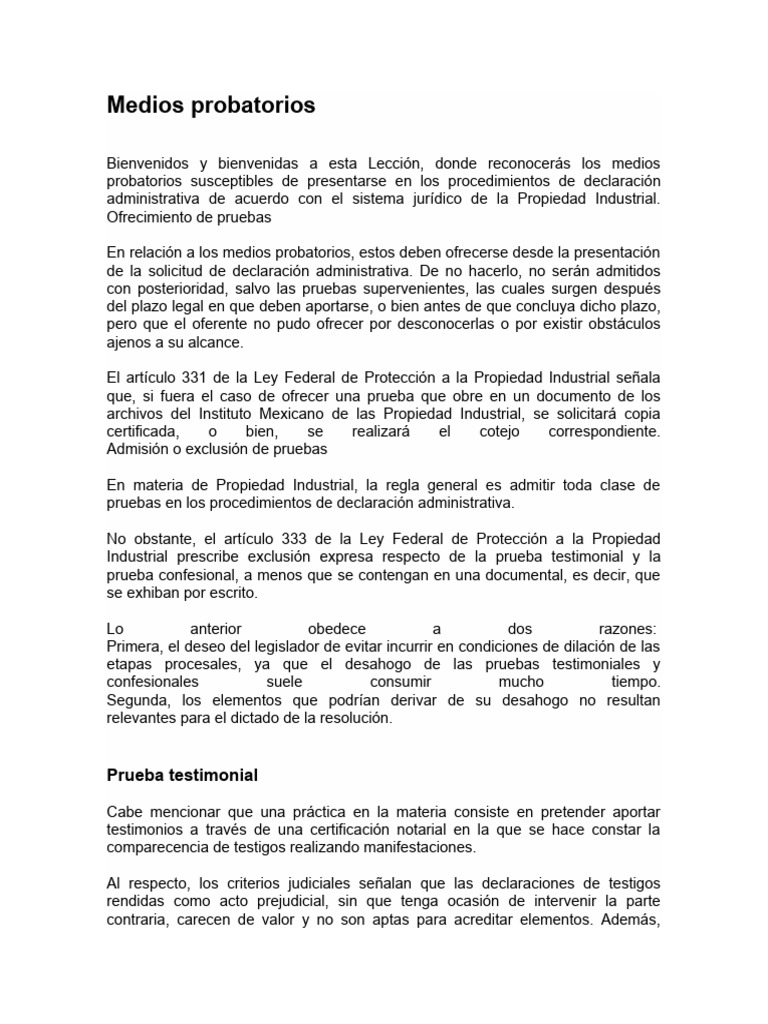 Medios Probatorios | PDF | Propiedad | Justicia