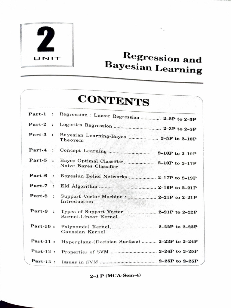 ML_Unit_2 | PDF | Statistical Classification | Regression Analysis