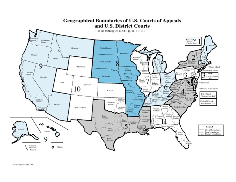 Geographical Boundaries of US Courts | PDF