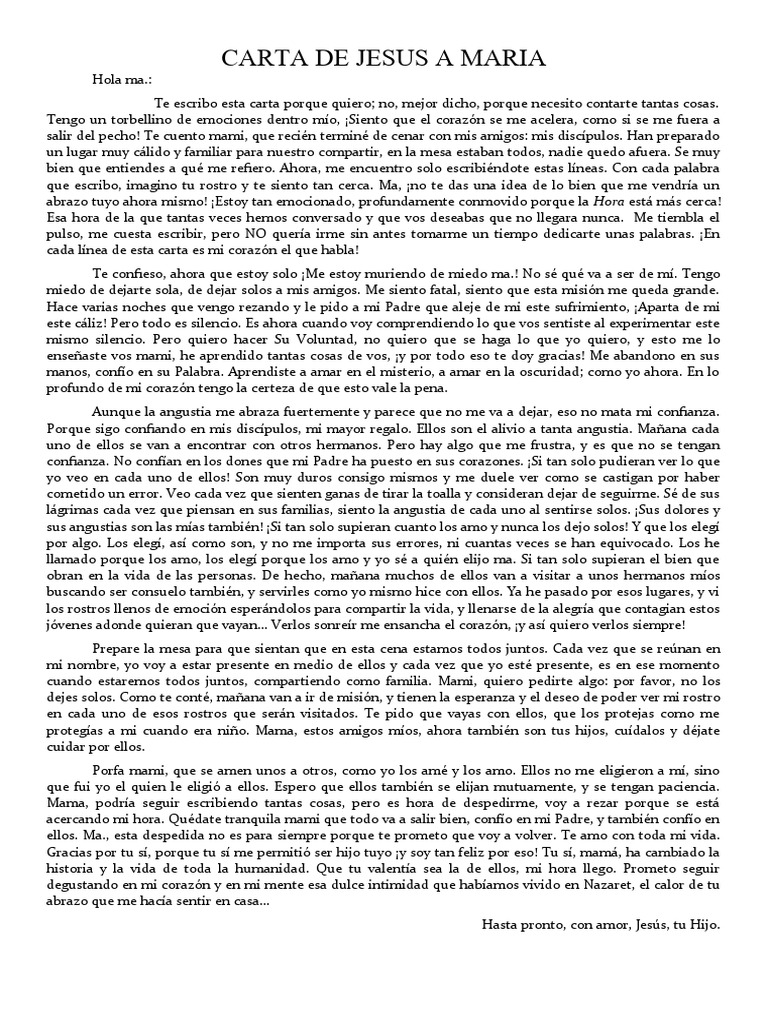 Carta de Jesus A Maria PJ 24 | PDF | Cocina, comidas y vino | Poesía