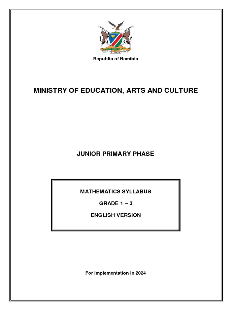 JP Mathematics Syllabus (English) 2024-1 | PDF | Learning | Mathematics