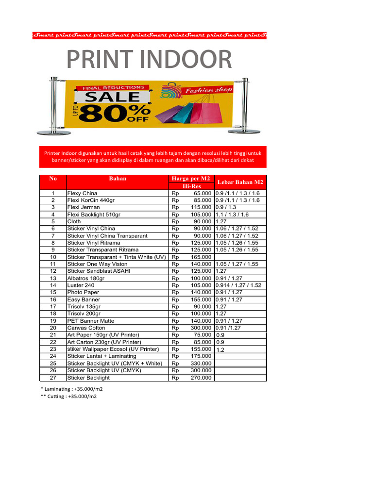 Harga Indoor Part 2 | PDF