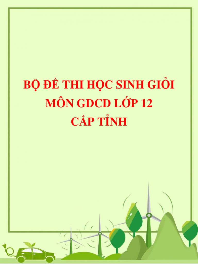 Bo de Thi Hoc Sinh Gioi Mon GDCD Lop 12 Cap Tinh 9614 | PDF