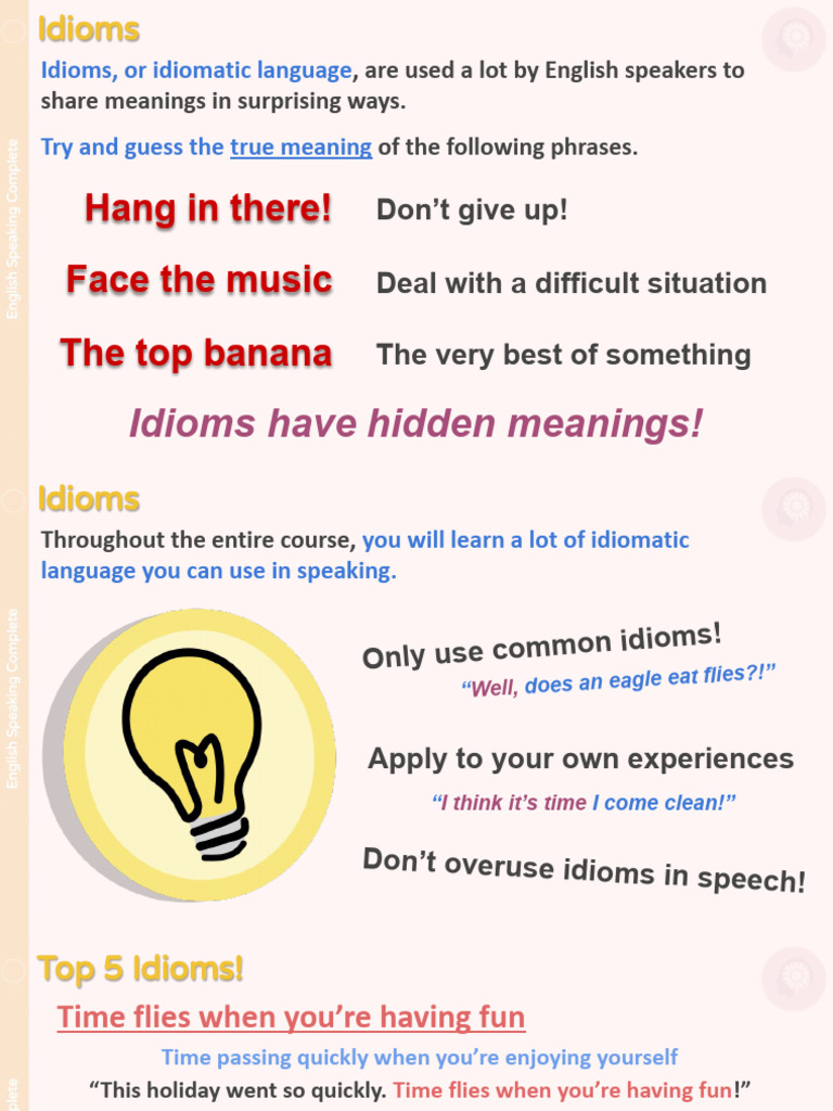 Top 5 English Idioms Explained | PDF | Idiom | Linguistics