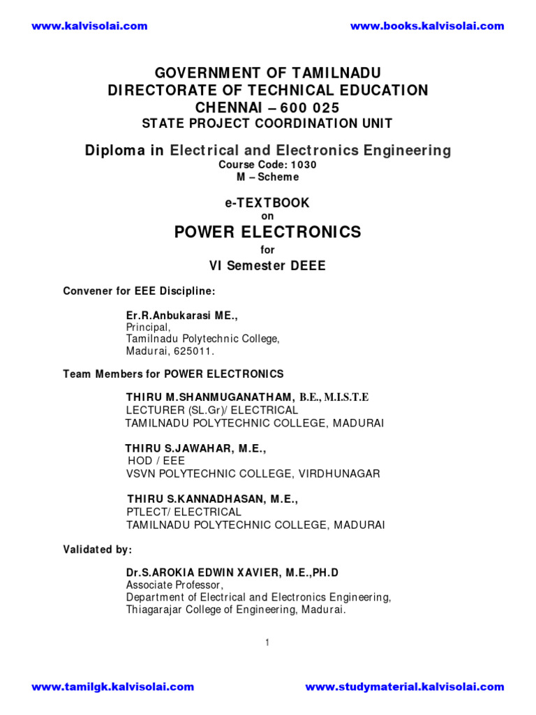 Eee Polytechnic Engineering-Power Electronics Semester 6 Text Books | PDF | Power Electronics ...