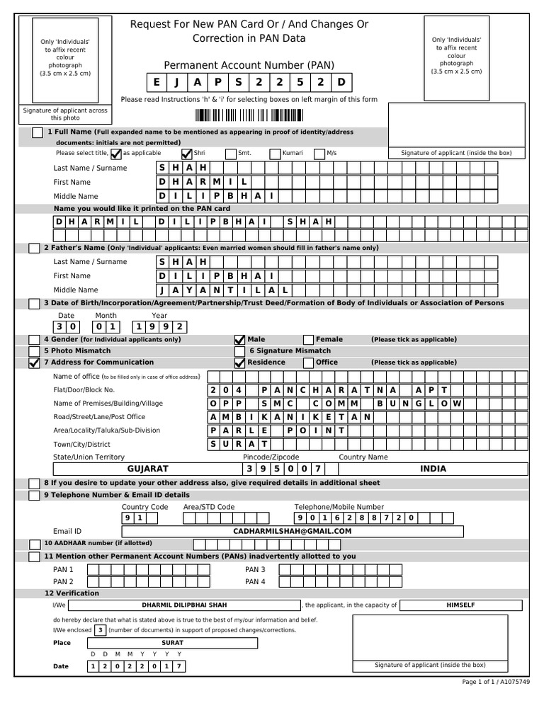 Form 49 A | PDF | Government And Personhood | Applications Of Cryptography