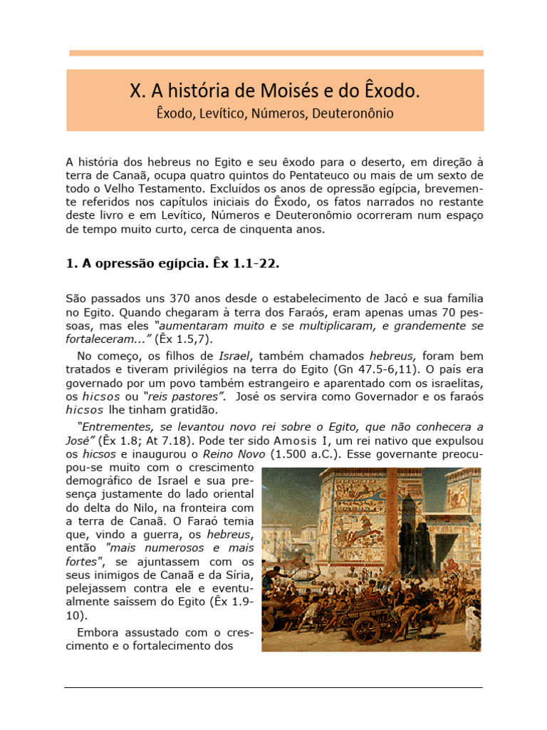 Historia de Moises e o Exodo | PDF | Livro do Êxodo | Páscoa judaica