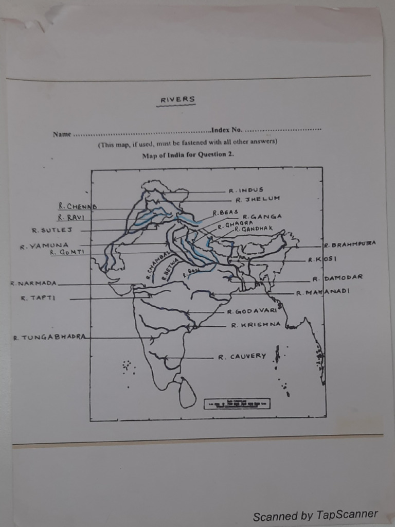 Rivers and Water Bodies Maps Class 10 | PDF