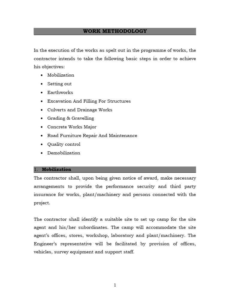 WORK METHODOLOGY - Concrete Works | PDF | Concrete | Cement