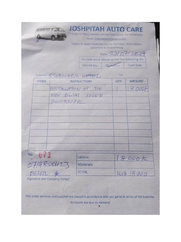 Stedmark Hotel Invoice | PDF