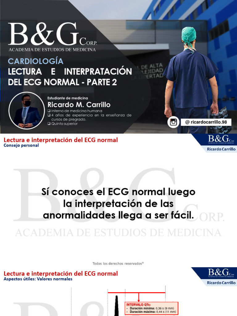 Interpretación ECG Normal: Guía Detallada | PDF | Electrocardiografia ...