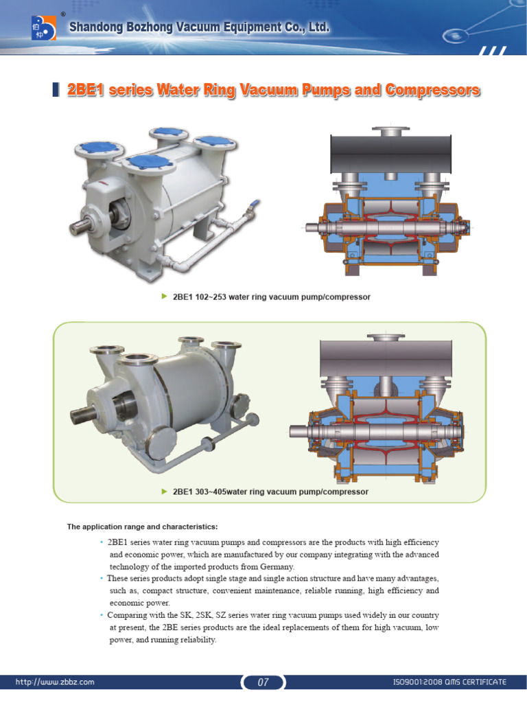 2BE1-Vaccum Pump - Compressor Series | PDF | Pump | Vacuum