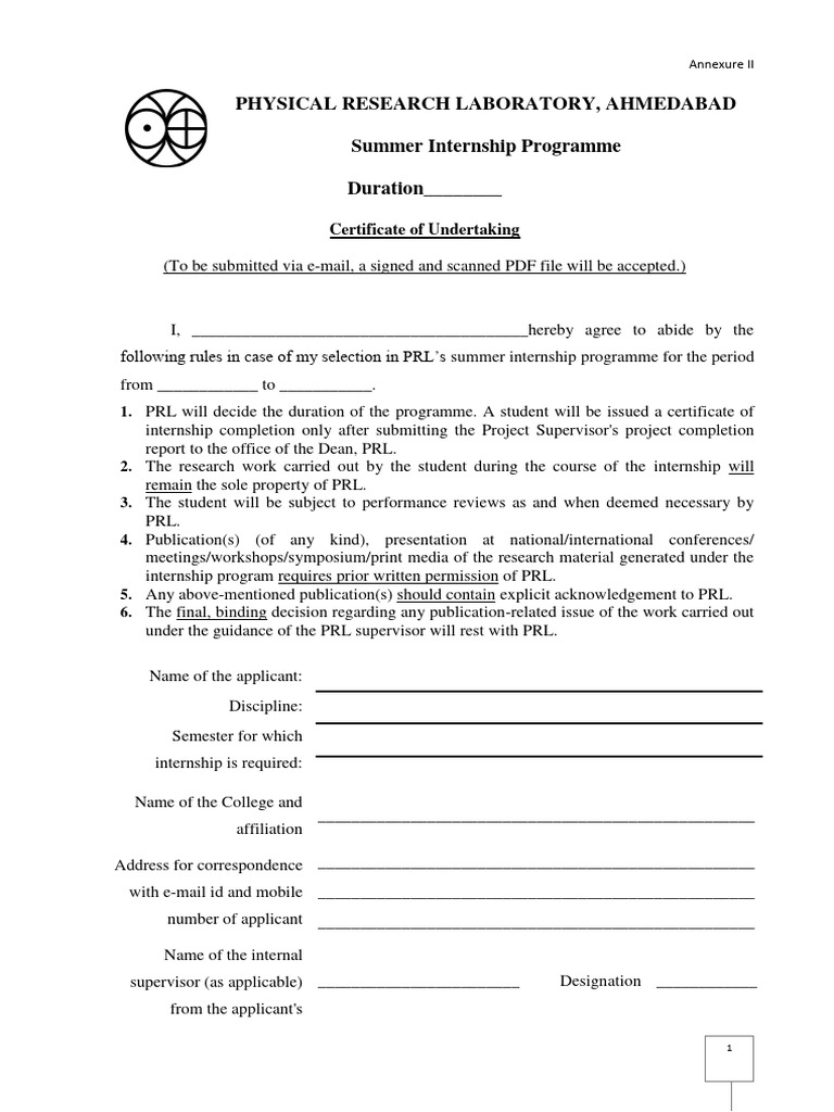 Annexure - II - PRL Undertaking Form Engg Trainee 1 08 03 2024 16 41 18 ...