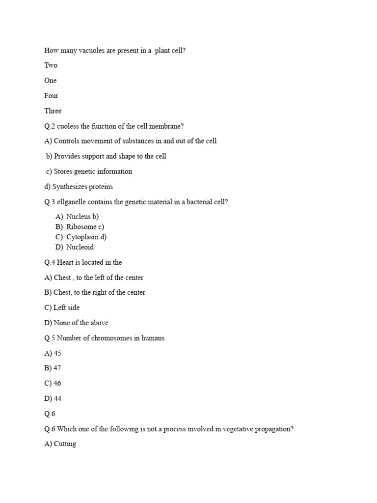 Science Test Grade Pre Ninth | PDF | Cell (Biology) | Leaf