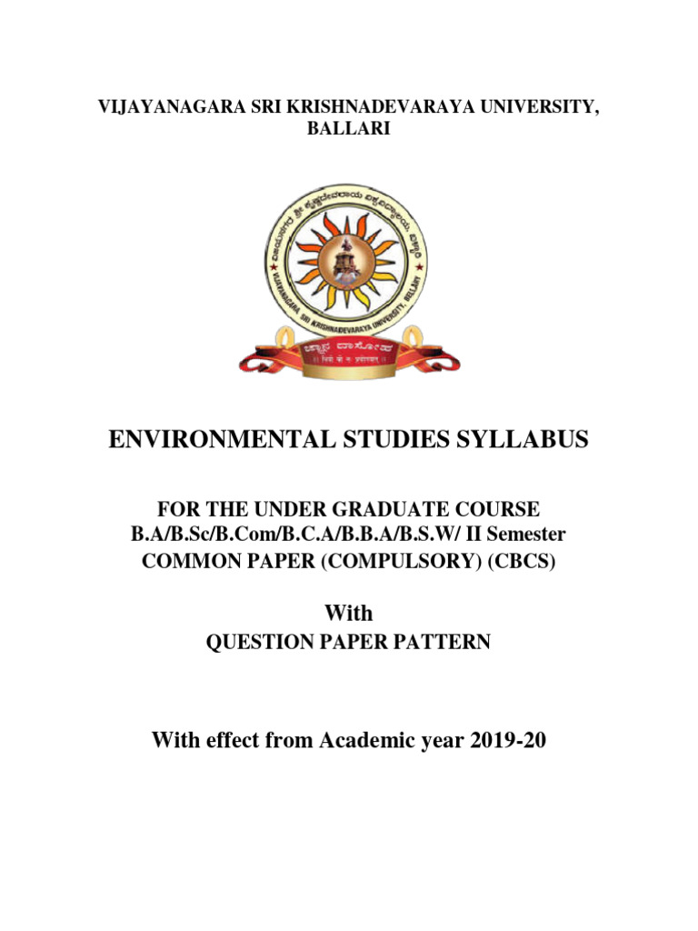 BOS Approved UG EVS Common Paper | PDF | Biodiversity | Conservation ...
