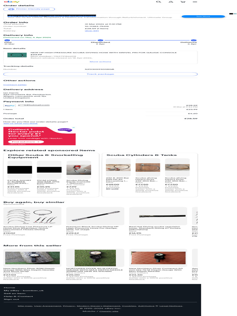 Order Details EBay | PDF | Scuba Diving | Safety