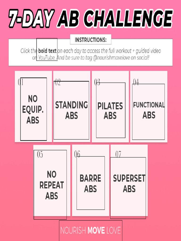 7 Day Ab Challenge Calendar PDF | PDF
