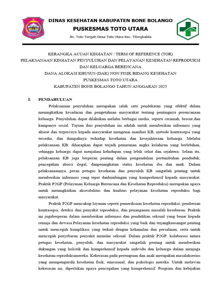 Tor-Kak KB 2025 | PDF | Pengembangan Diri