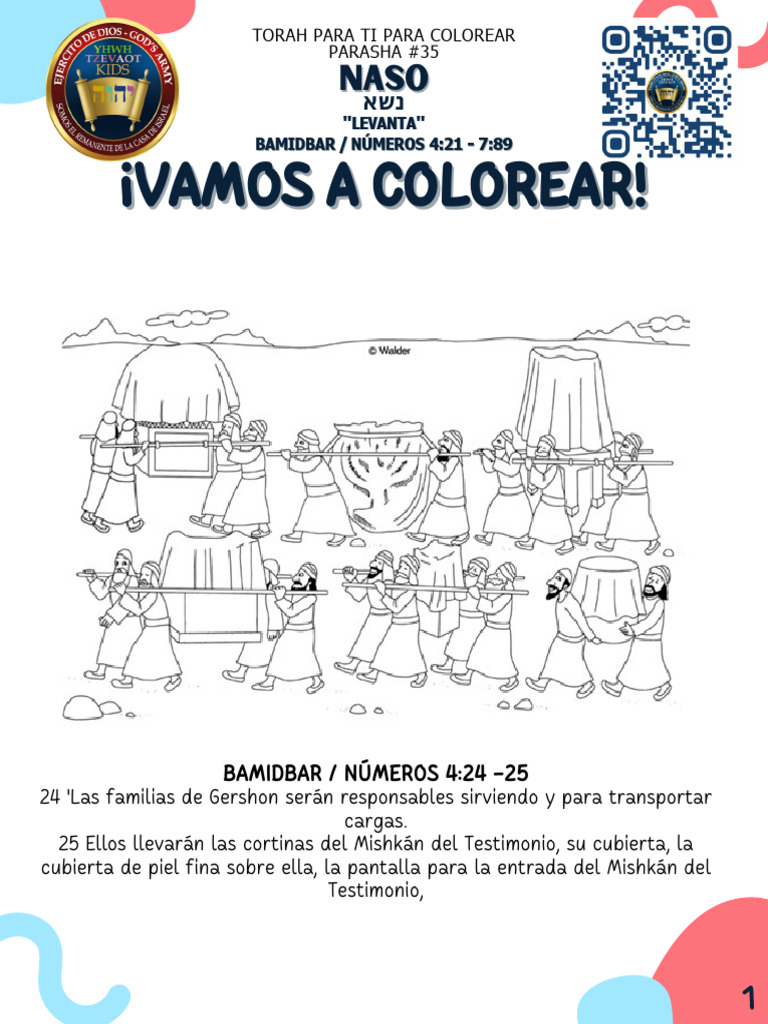 Parasha 35 Naso Colorear 5784 | PDF