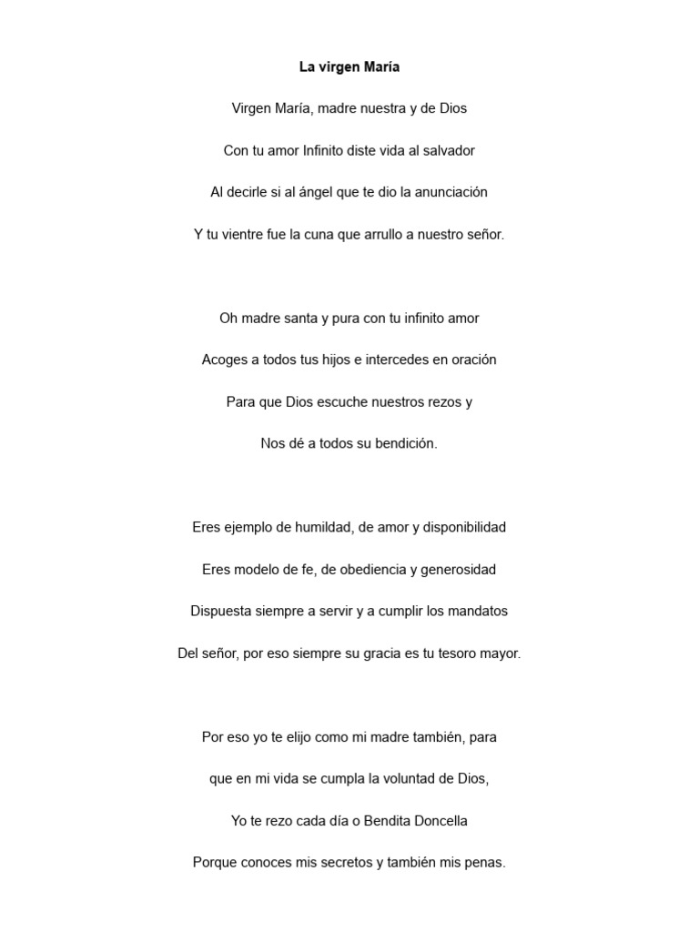 Poema - La Virgen María | PDF | Religión y espiritualidad | Poesía