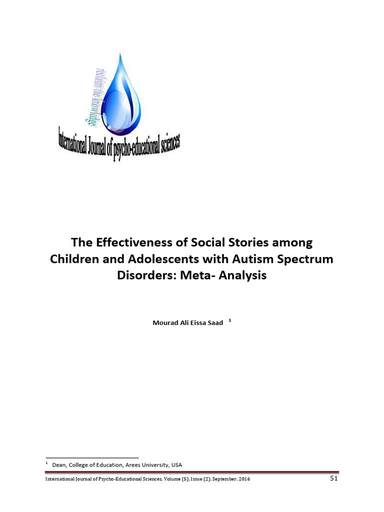 Saad (2016) The Effectiveness of Social Stories Among Children and ...