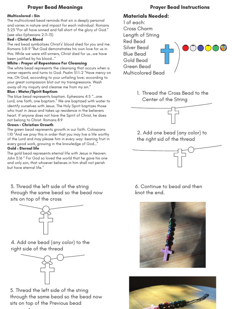 Prayer Bead Instructions | PDF | Baptism | Jesus