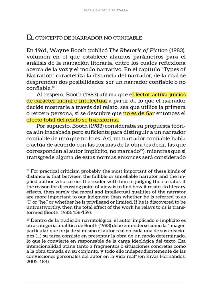 Mendoza Ruiz y Gallegos Vargas -El concepto de narrador no confiable | PDF