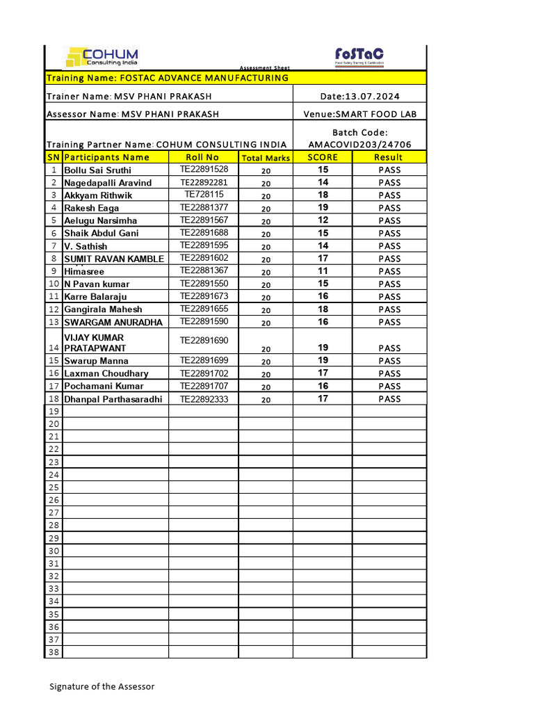 Assessment Form - New-4 | PDF