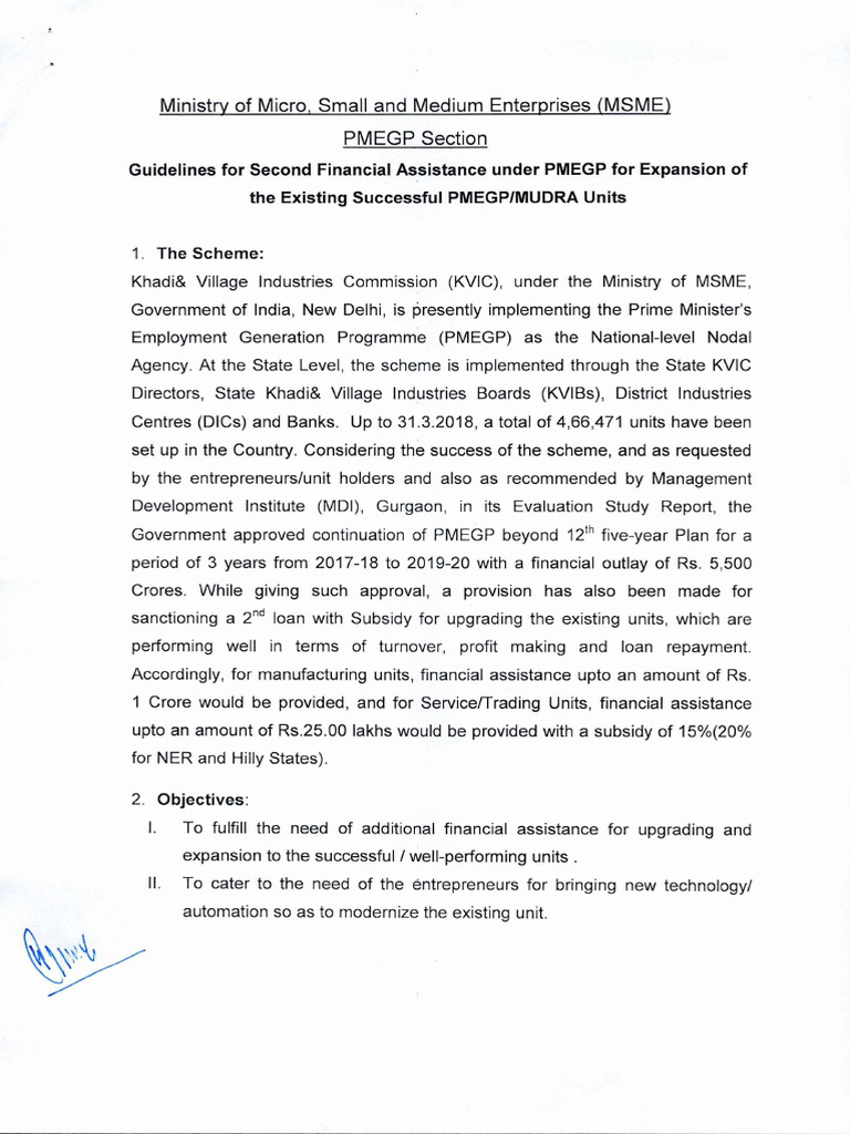 Prime Minister's Employment Generation Programme-Capital Subsidy For ...