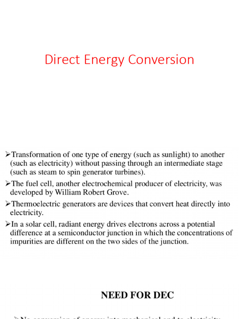 Direct Energy Conversion | PDF