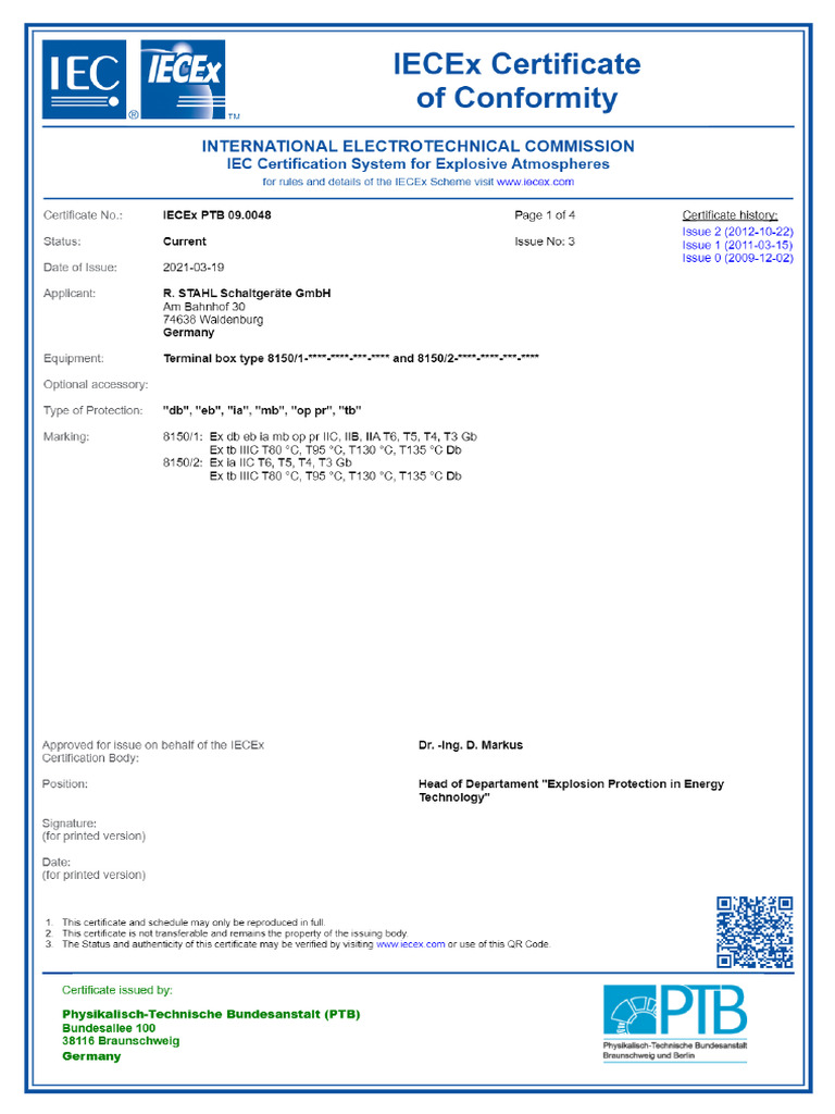 IECEx PTB 09.0048 | PDF