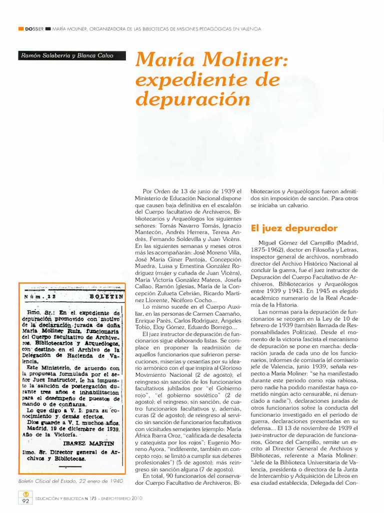 María Moliner Expediente | PDF | España