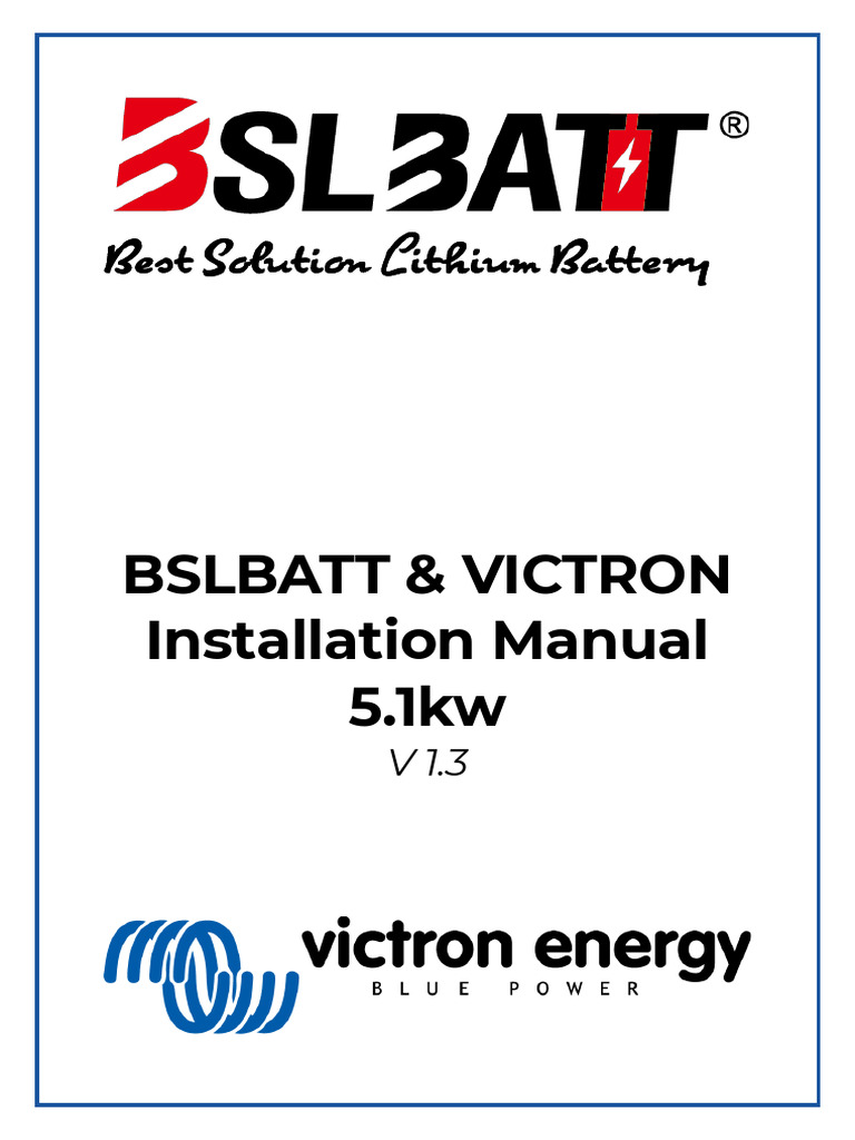 Bslbatt 5.1k Victron Setup Guide v1 | PDF | Power Inverter | Electrical ...
