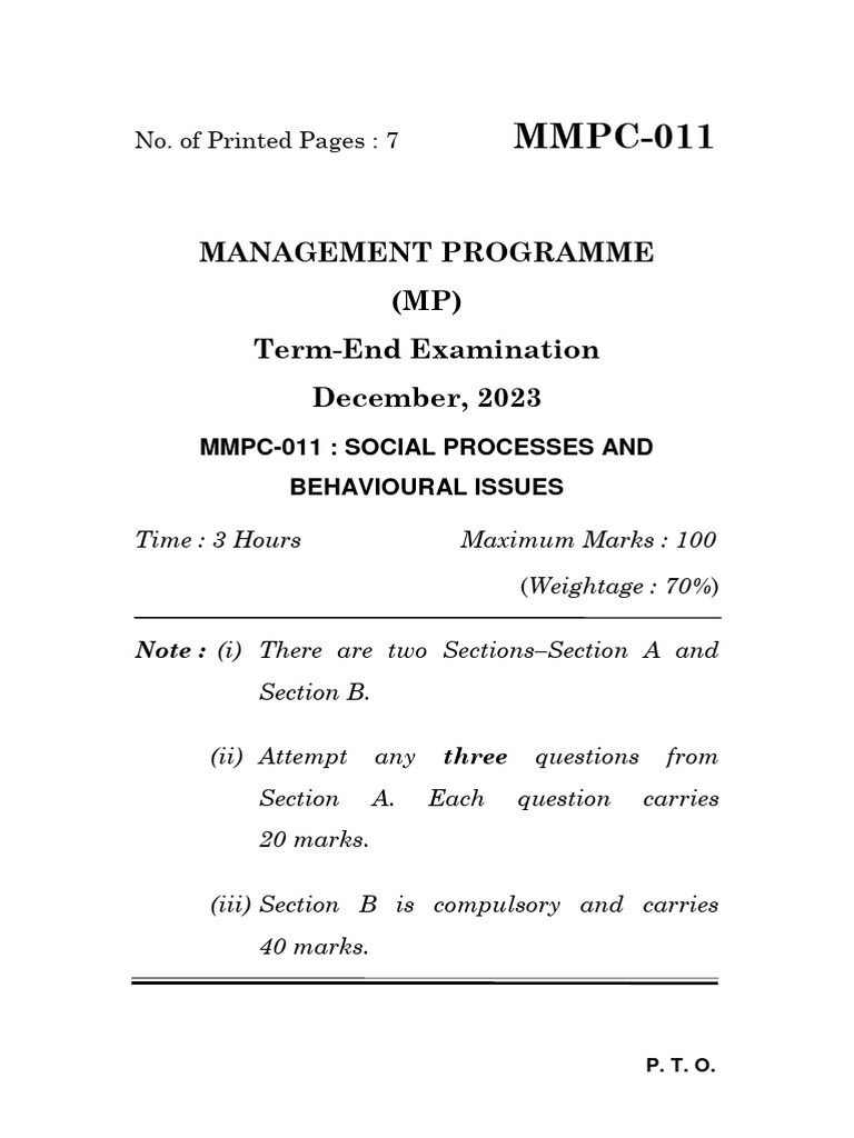 MMPC 011 | PDF | Psychological Concepts | Behavioural Sciences